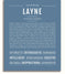 Layne Personalized Name Meaning Art Prints – Name Stories