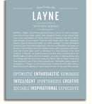 Layne Personalized Name Meaning Art Prints – Name Stories