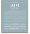 Layne Personalized Name Meaning Art Prints – Name Stories