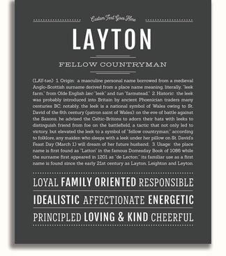 Layton | Name Art Print – Name Stories