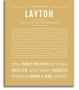 Layton | Name Art Print – Name Stories