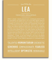 Lea Personalized Name Meaning Art Prints – Name Stories