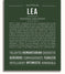 Lea Personalized Name Meaning Art Prints – Name Stories