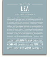 Lea Personalized Name Meaning Art Prints – Name Stories