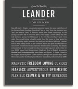 Leander | Name Art Print – Name Stories