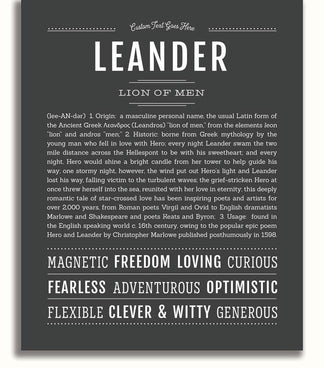 Leander | Name Art Print – Name Stories