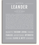 Leander | Name Art Print – Name Stories