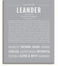 Leander | Name Art Print – Name Stories
