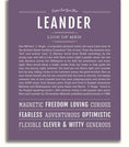 Leander | Name Art Print – Name Stories