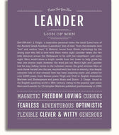 Leander | Name Art Print – Name Stories