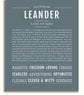 Leander | Name Art Print – Name Stories