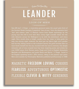 Leander | Name Art Print – Name Stories