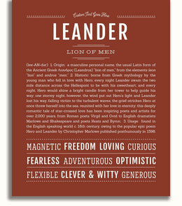 Leander | Name Art Print – Name Stories