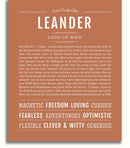 Leander | Name Art Print – Name Stories