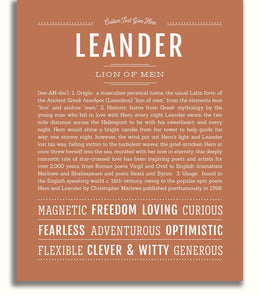 Leander | Name Art Print – Name Stories