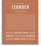 Leander | Name Art Print – Name Stories