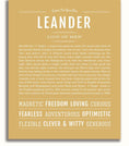 Leander | Name Art Print – Name Stories