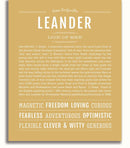 Leander | Name Art Print – Name Stories