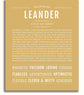 Leander | Name Art Print – Name Stories