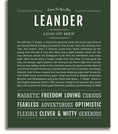 Leander | Name Art Print – Name Stories