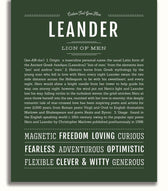 Leander | Name Art Print – Name Stories