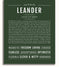 Leander Personalized Name Meaning Art Prints – Name Stories