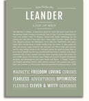 Leander | Name Art Print – Name Stories