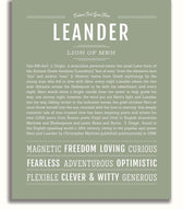 Leander | Name Art Print – Name Stories