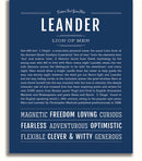 Leander | Name Art Print – Name Stories