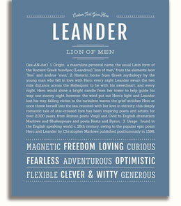 Leander | Name Art Print – Name Stories