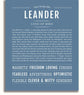 Leander | Name Art Print – Name Stories