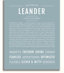Leander | Name Art Print – Name Stories