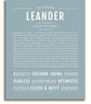 Leander | Name Art Print – Name Stories