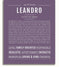 Leandro Personalized Name Meaning Art Prints – Name Stories
