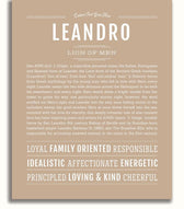 Leandro Personalized Name Meaning Art Prints – Name Stories