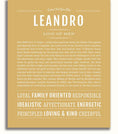 Leandro Personalized Name Meaning Art Prints – Name Stories