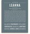 Leanna | Name Art Print – Name Stories