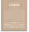 Leanna Personalized Name Meaning Art Prints – Name Stories