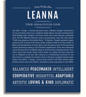 Leanna Personalized Name Meaning Art Prints – Name Stories