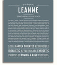 Leanne Personalized Name Meaning Art Prints – Name Stories