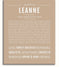 Leanne Personalized Name Meaning Art Prints – Name Stories