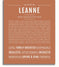 Leanne Personalized Name Meaning Art Prints – Name Stories