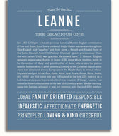 Leanne Personalized Name Meaning Art Prints – Name Stories