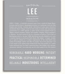 Lee (male) | Name Art Print – Name Stories