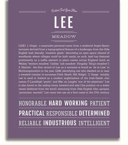 Lee (male) | Name Art Print – Name Stories