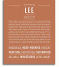 Lee Personalized Name Meaning Art Prints – Name Stories