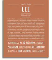 Lee (male) | Name Art Print – Name Stories