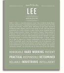 Lee (male) | Name Art Print – Name Stories