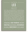 Lee Personalized Name Meaning Art Prints – Name Stories