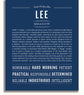 Lee Personalized Name Meaning Art Prints – Name Stories